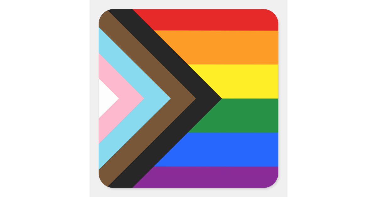 LGBTQ & Pride - Rainbow Progress Flag Stickers | Zazzle