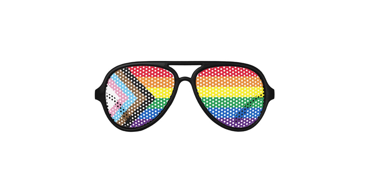 Lgbtq Rainbow Inclusive Diversity Gay Pride Flag Aviator Sunglasses