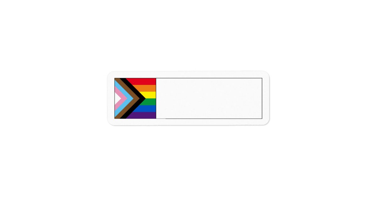 Lgbtq rainbow inclusive gay pride flag blank return address label | Zazzle