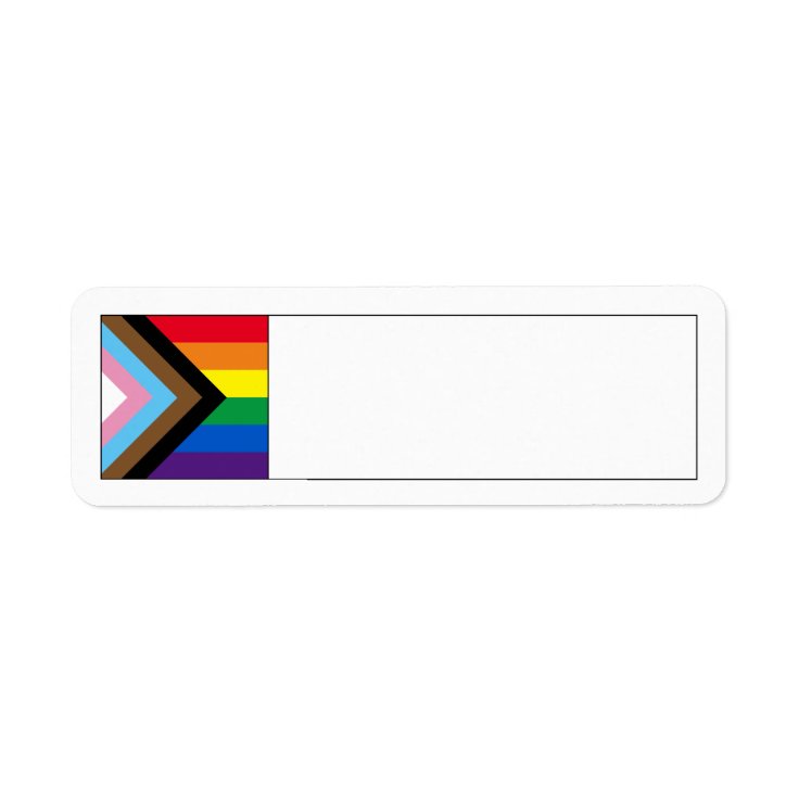Lgbtq rainbow inclusive gay pride flag blank return address label | Zazzle