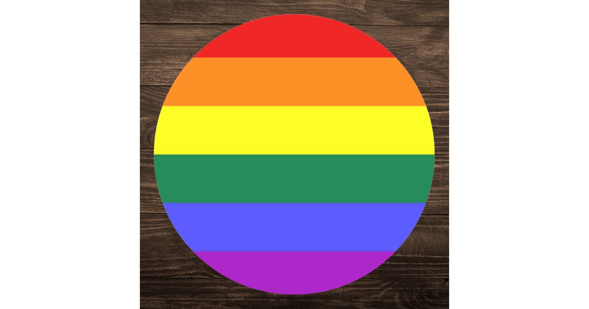 LGBTQIA+ Rainbow Pride Flag Classic Round Sticker | Zazzle