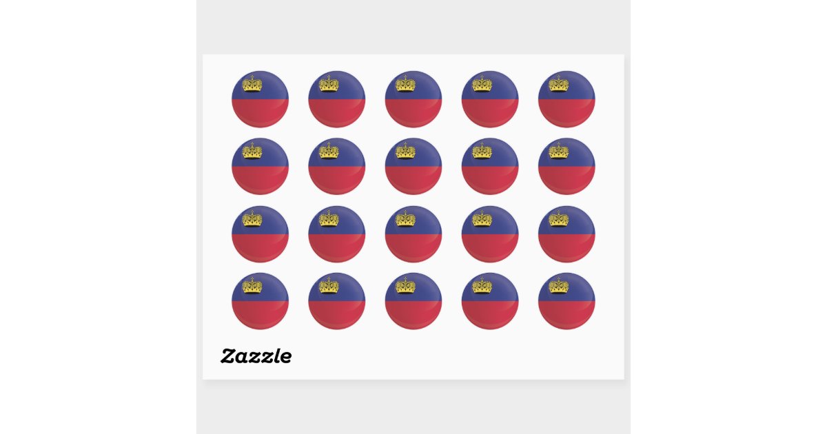 Liechtenstein Round Icon Flag Classic Round Sticker | Zazzle