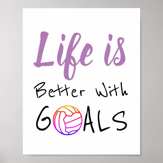 Life And Goals Motivational Netball Quote Poster | Zazzle.com.au