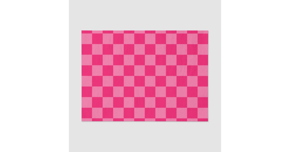Light and Hot Pink Chequered Pattern Design Tissue Paper | Zazzle