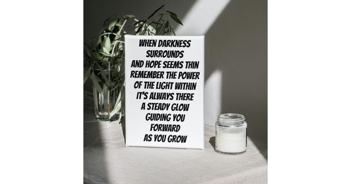 Light Within inspirational mini poem Poster | Zazzle