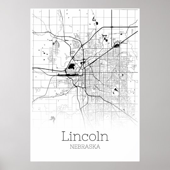 Lincoln Map - Nebraska - City Map Poster | Zazzle.com.au