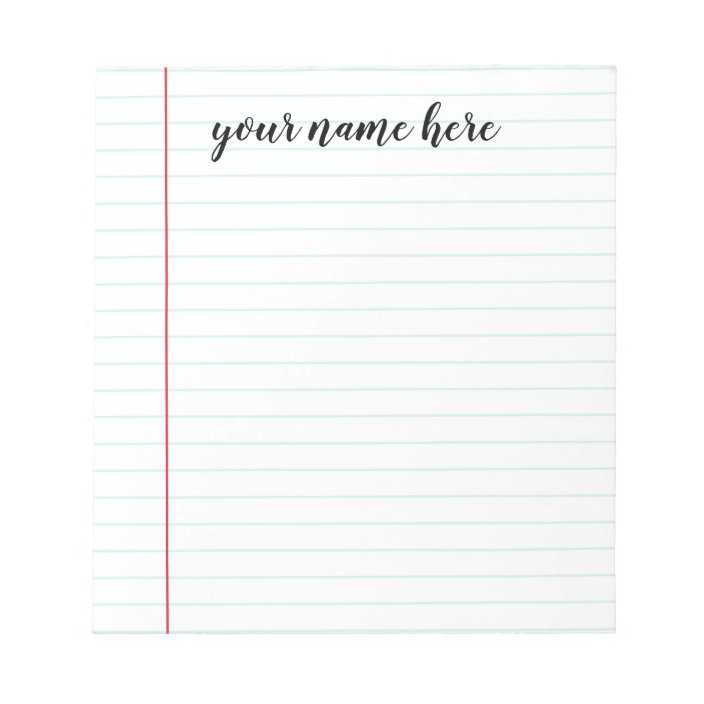 Lined Notepad Personalised | Zazzle.com.au