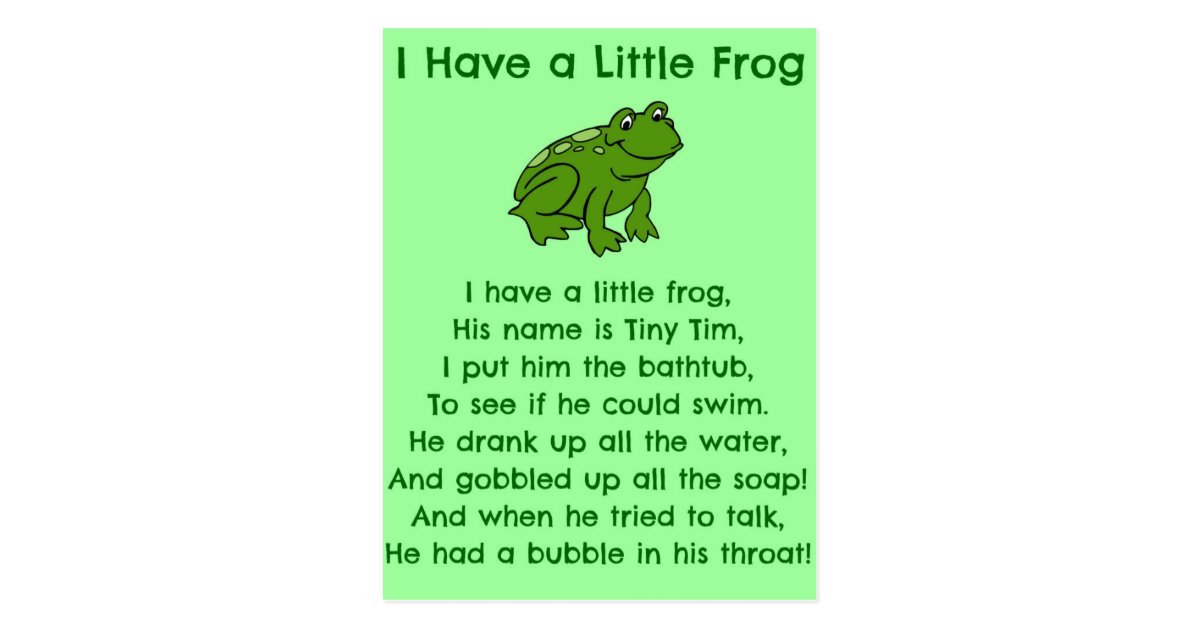 Little Frog Poem Postcard | Zazzle.com.au