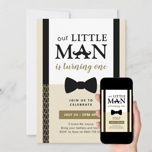 Little Man invitation, Little Man birthday Invitation | Zazzle