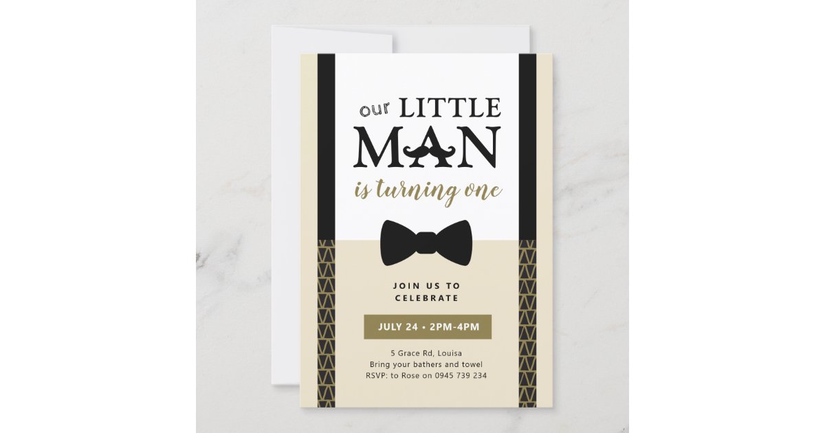 Little Man invitation, Little Man birthday Invitation | Zazzle