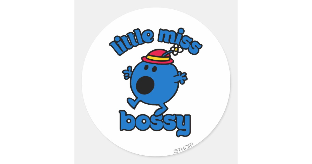 Little Miss Bossy On The Move Classic Round Sticker | Zazzle