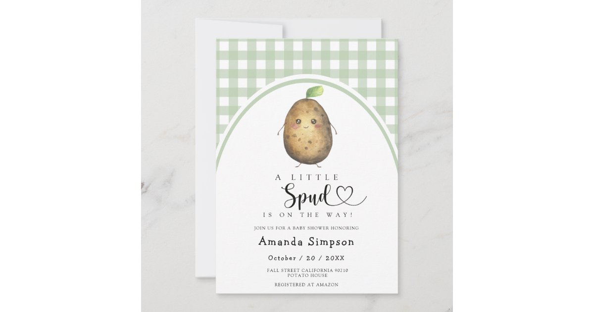 Little Spud Baby shower Invitation | Zazzle