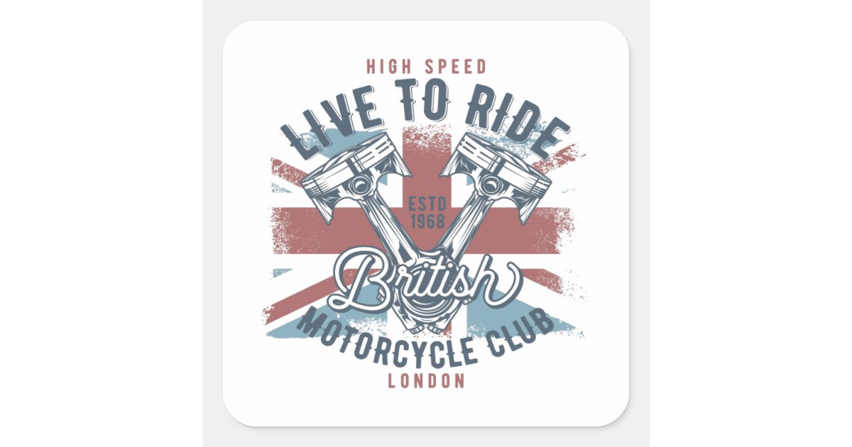 Live To Ride Square Sticker | Zazzle