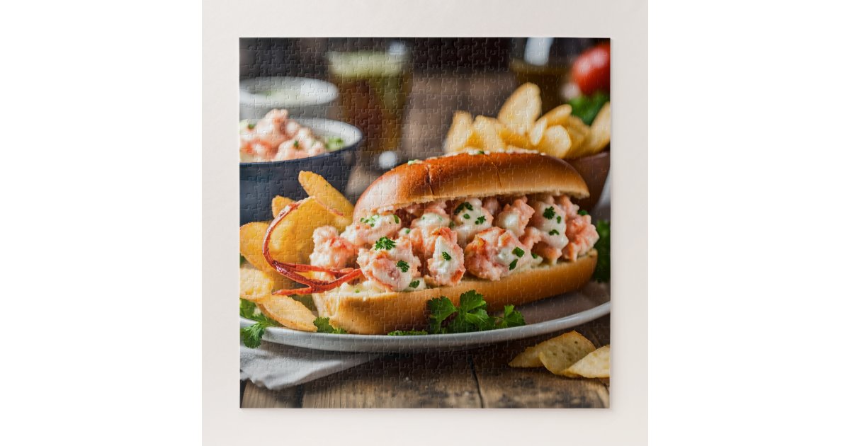 Lobster Roll And Potato Chips Jigsaw Puzzle | Zazzle