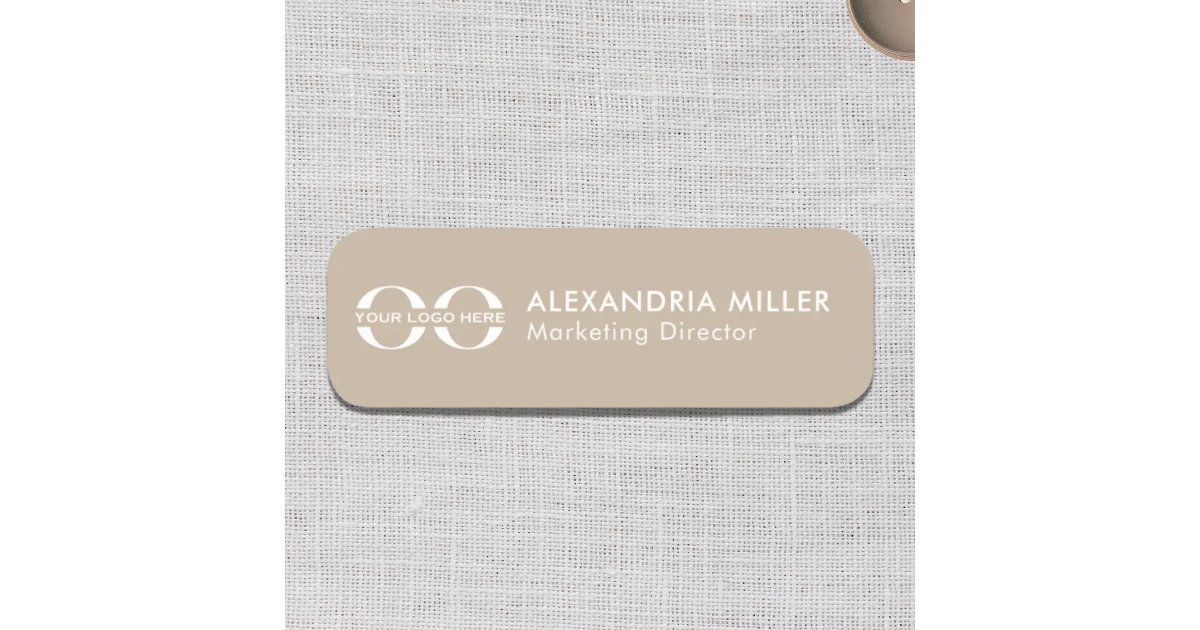 Logo Name Title Name Tag | Zazzle