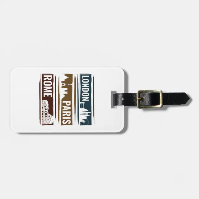 London Paris Rome Luggage Tag | Zazzle