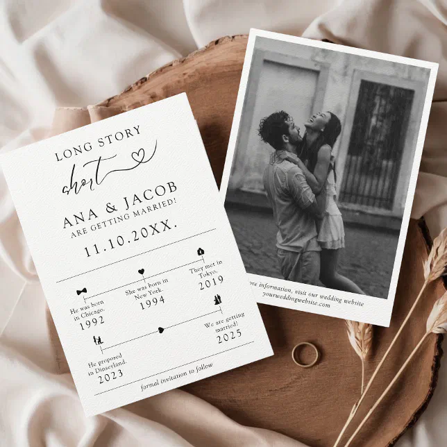 Long Story Short Relationship Timeline Infographic Save The Date | Zazzle