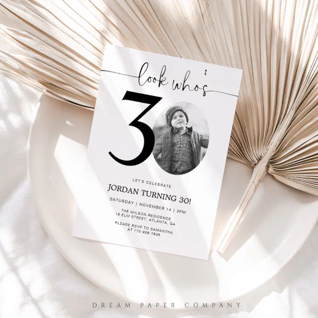 Look Who's 30 | Photo 30th Birthday Invitation | Zazzle