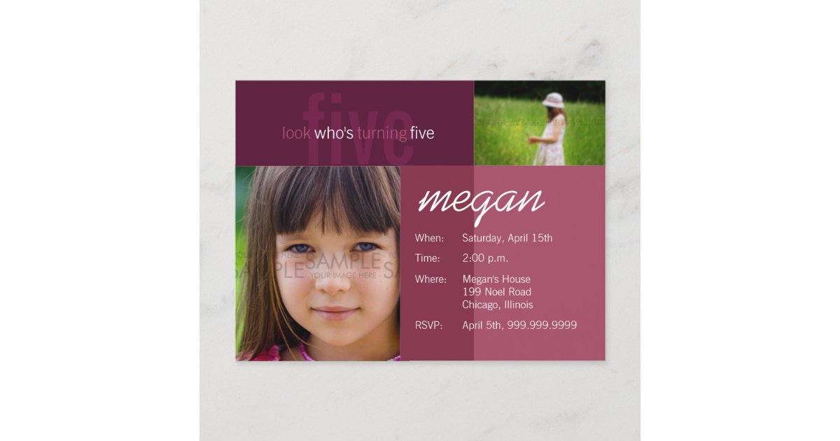 look who's turning five • Birthday Invitation | Zazzle