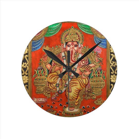 LORD GANESH HINDU DEITY ROUND CLOCK | Zazzle.com.au