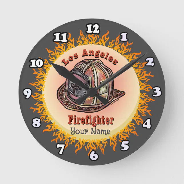 Los Angeles Firefighter clock | Zazzle