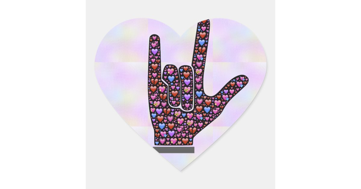 Love Hand Sign heart sticker | Zazzle