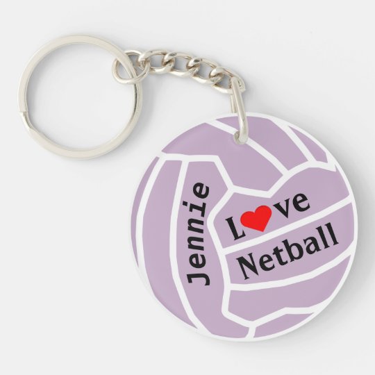 Love Netball Ball Personalised Key Ring | Zazzle.com.au