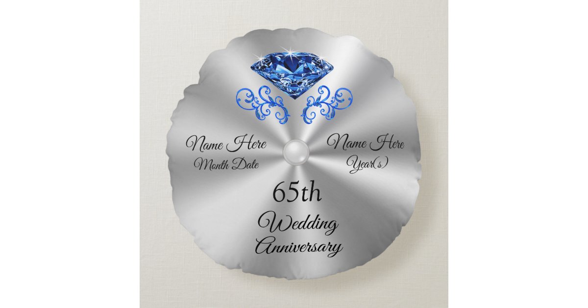 Lovely Round 65th Wedding Anniversary Gift Pillow | Zazzle Lovely Round 65th Wedding Anniversary Gift Pillow | Zazzle
