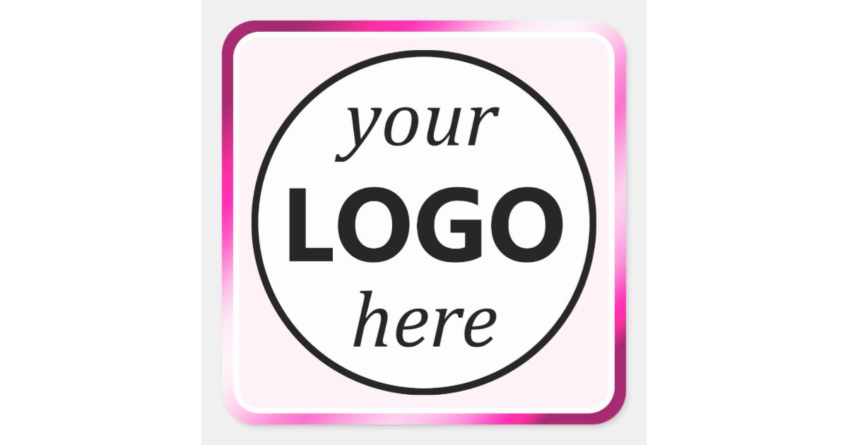 Luxury Bright Pink Colour Gradient Your Logo Here Square Sticker | Zazzle