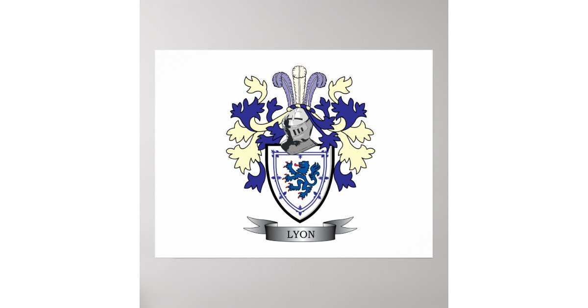 Lyon Family Crest Coat of Arms Poster | Zazzle