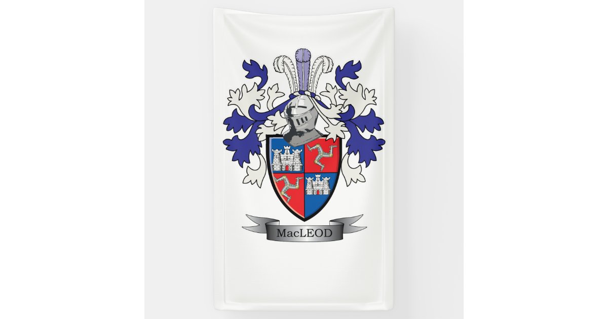 MacLeod Family Crest Coat of Arms Banner | Zazzle