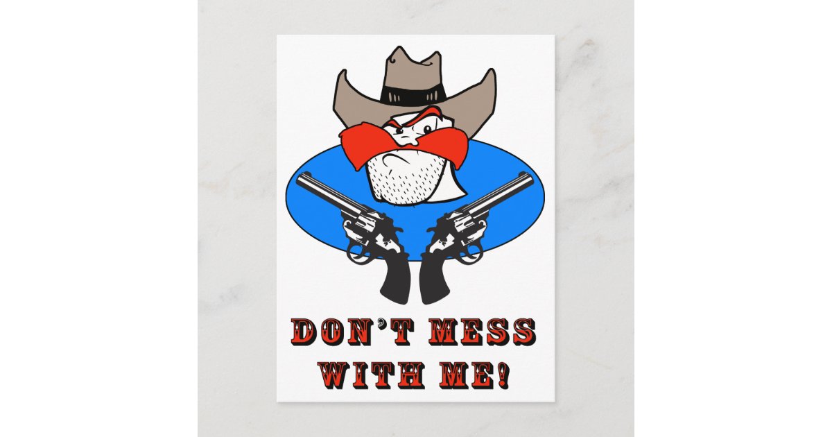 Mad Cowboy Funny Humour Illustration Postcard | Zazzle