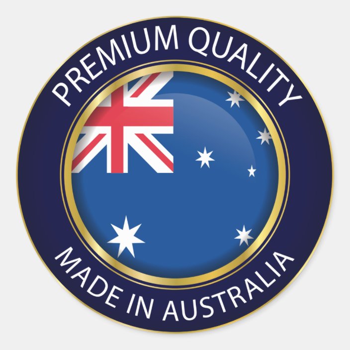 Made in Australia Seal, Australian Flag Classic Round Sticker | Zazzle ...