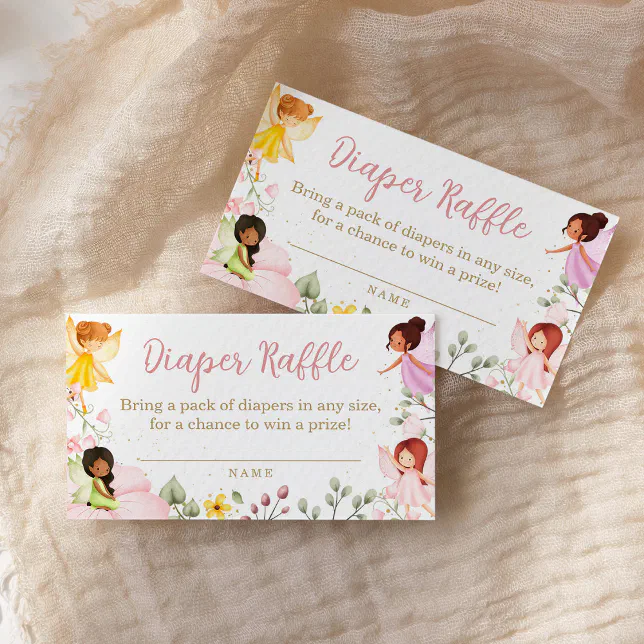Magical Fairy Baby Shower Diaper Raffle Ticket Enclosure Card | Zazzle