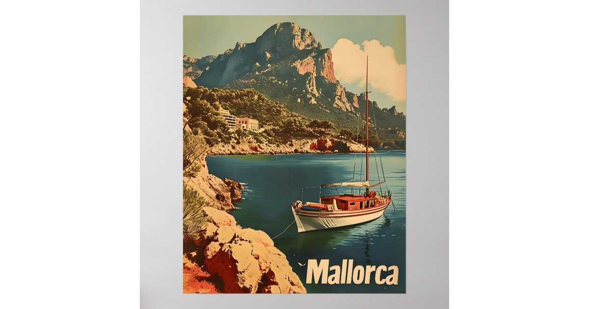 Mallorca Coastal Bliss Vintage Postcard Poster | Zazzle