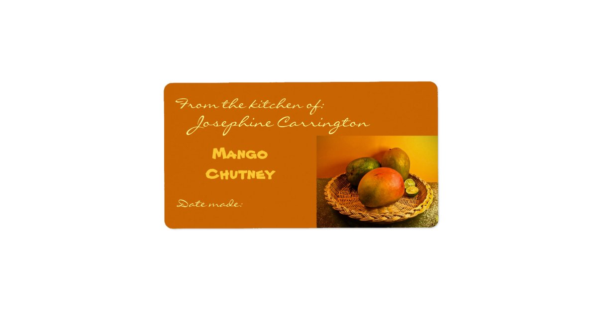 Mango Chutney Canning Labels | Zazzle