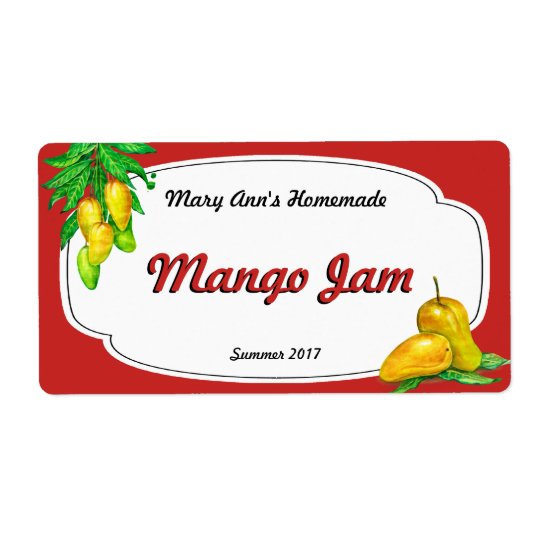 Mango Jam Canning Labels | Zazzle.com.au