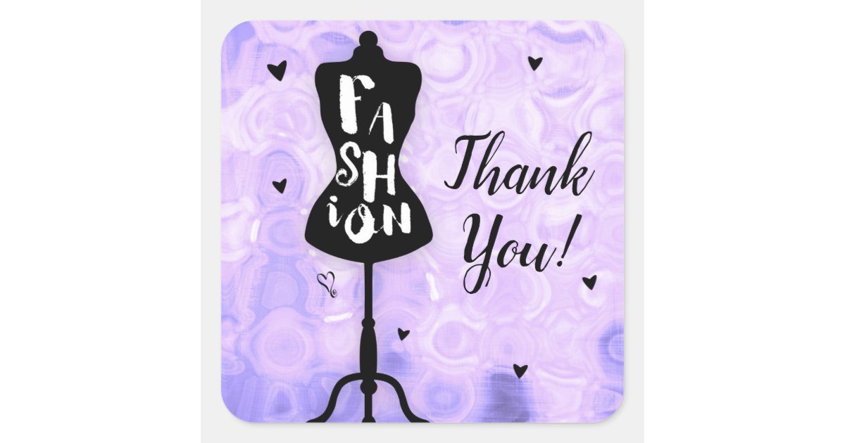Mannequin Vintage Retro Purple FASHION Party Favou Square Sticker | Zazzle