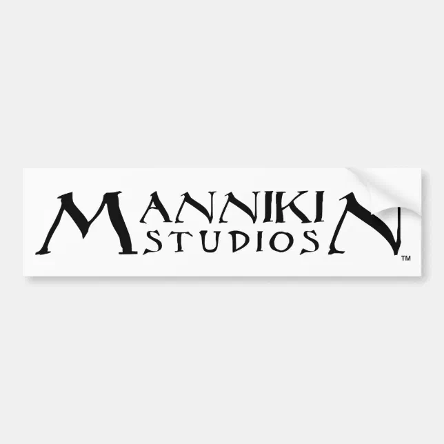 Mannikin Studios basic logo text bumper Bumper Sticker | Zazzle