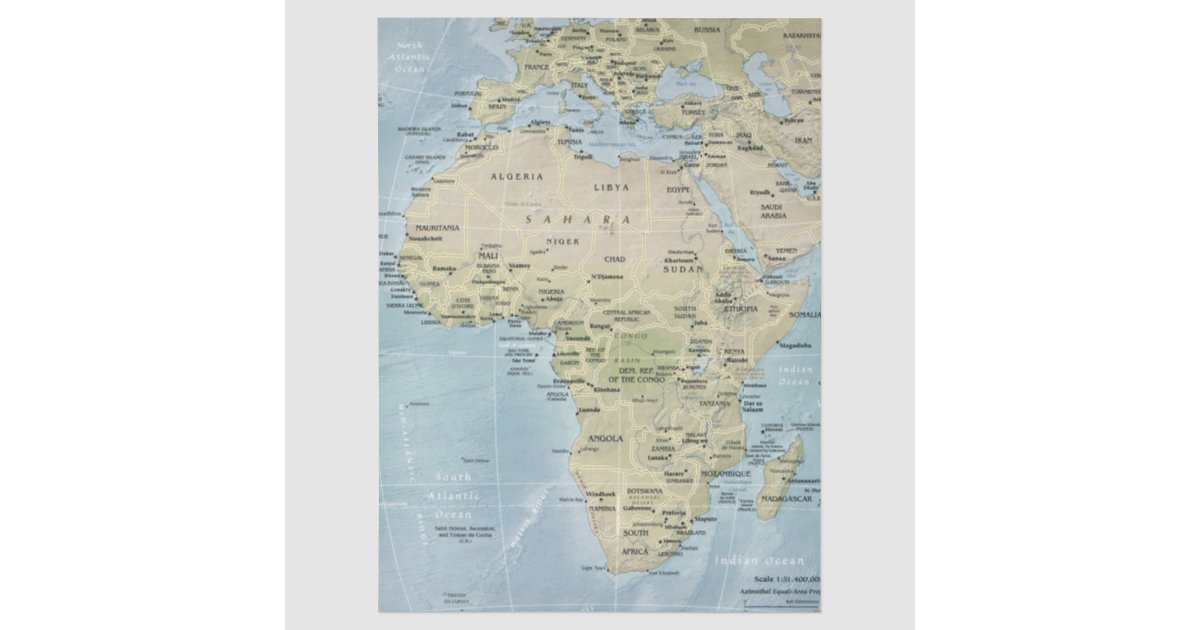Map of Africa Decoupage Tissue Paper | Zazzle