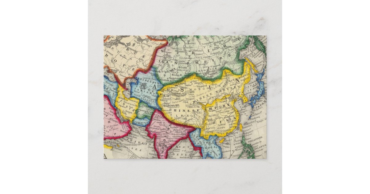 Map Of Asia Postcard | Zazzle