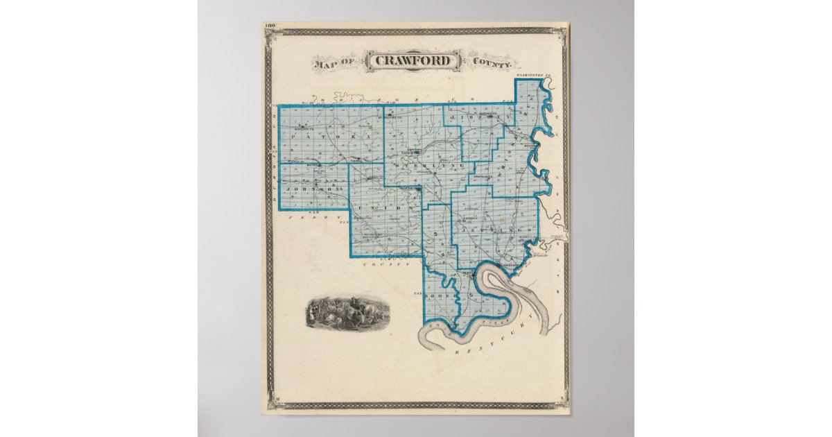 Map of Crawford County Poster | Zazzle