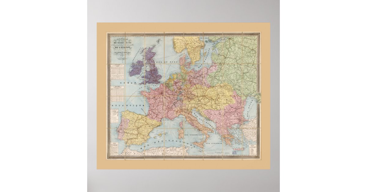 Map of Europe 1864 Poster | Zazzle