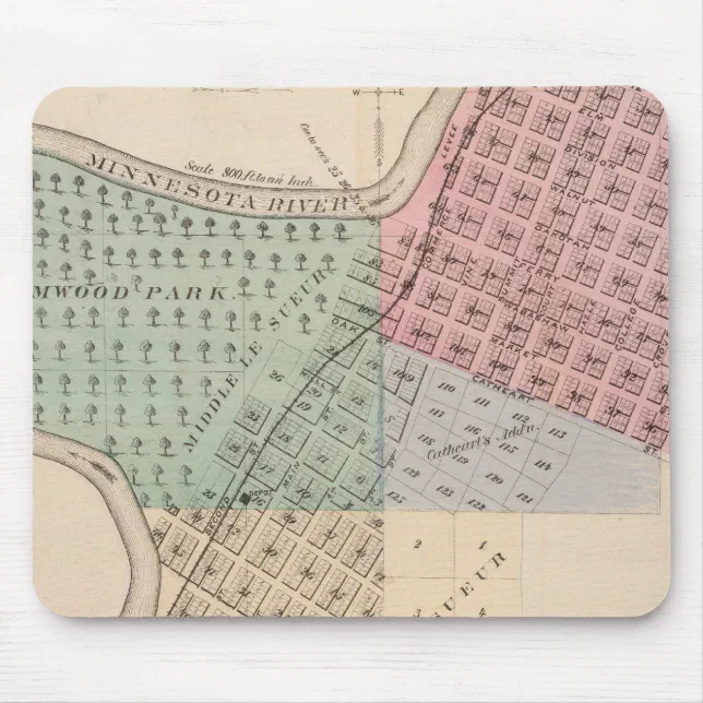 Map of Le Sueur, Map of Cleveland, Minnesota Mouse Pad | Zazzle