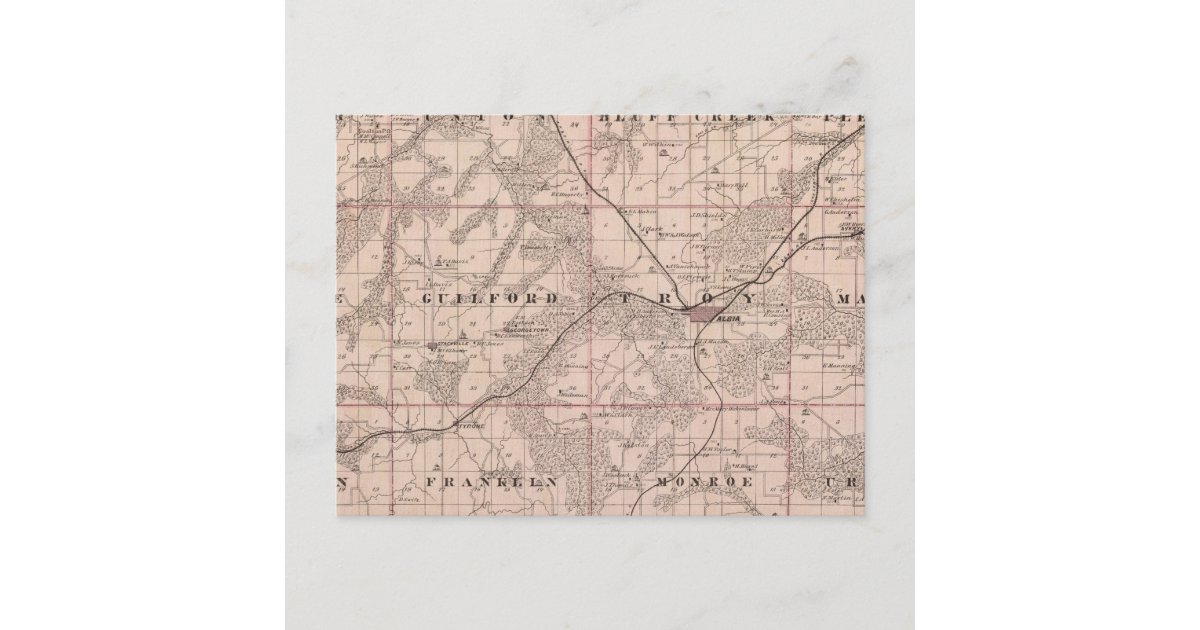Map of Monroe County, State of Iowa Postcard | Zazzle