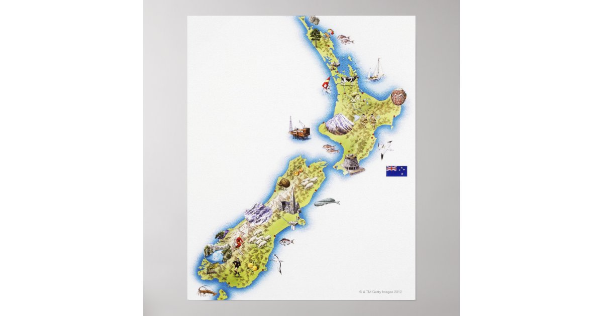 Map of New Zealand Poster | Zazzle