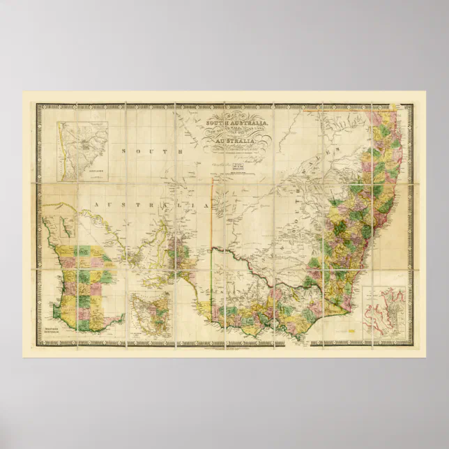 Map of South Australia (1850) Poster | Zazzle