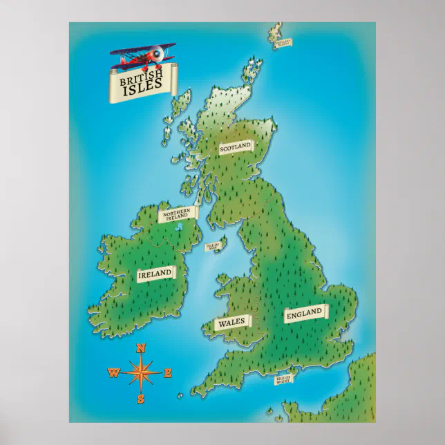 Map of the British Isles Poster | Zazzle