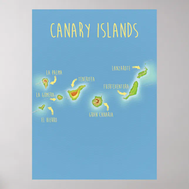Map of the Canary islands Poster | Zazzle