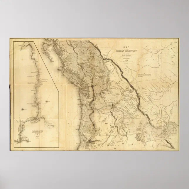 Map of the Oregon Territory Poster | Zazzle